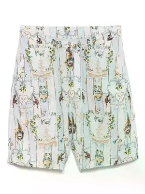 Camilla Linen Graphic Print Shorts