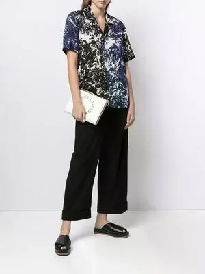 PORTS V Marble-print Button-down Shirt