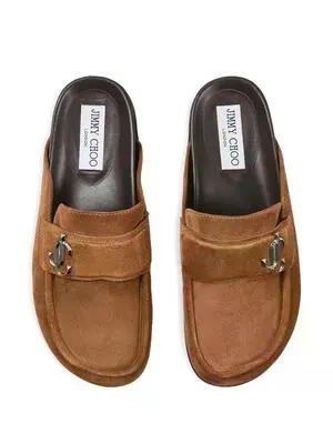 JIMMY CHOO Milo Suede Mule Slippers - Brown