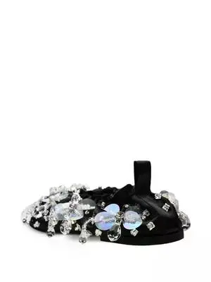 ANOUKI Crystal-embellished Satin Ballet Flats