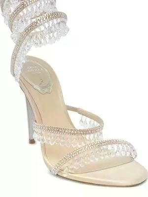 Rene Caovilla Crystal-embellished Sandals - Neutrals