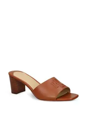Ralph Lauren Everley Embossed Open Toe Sandals - Brown