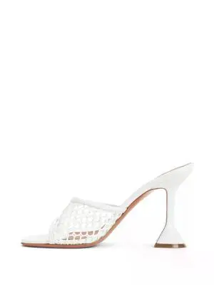 Amina Muaddi Leather High Heel Sandals