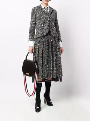 Thom Browne Patterned Jacquard Pleated Skirt