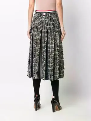 Thom Browne Patterned Jacquard Pleated Skirt