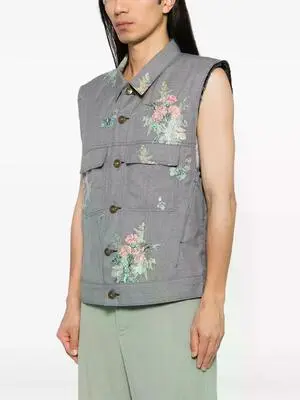 BED J.W. FORD Floral-pattern Sleeveless Vest