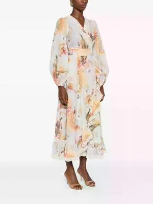 Zimmermann Ascension Frill Midi Dress - Blue