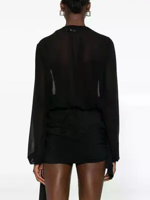 Attico V-neck Fringed Blouse