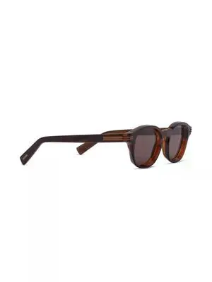 Zegna Marbled-pattern Round-frame Sunglasses