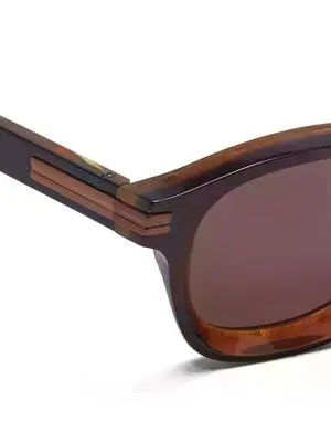 Zegna Marbled-pattern Round-frame Sunglasses