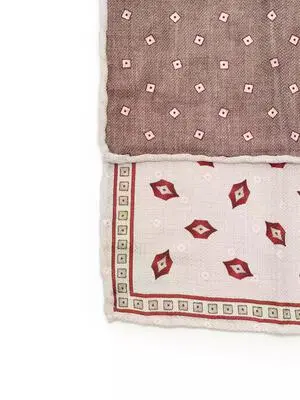 Brunello Cucinelli Patterned Silk Scarf - White
