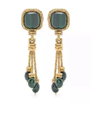 AURÉLIE BIDERMANN Miki Malachite Clip-on Earrings - Gold