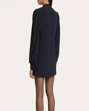 Chloé Ruffle Front Long-sleeve Mini Dress
