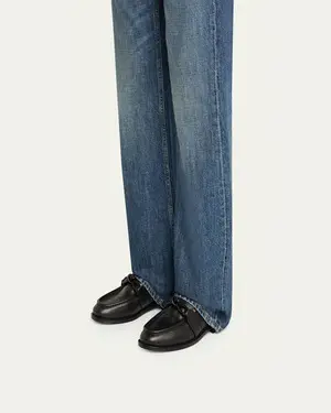 Bottega Veneta Astaire Metal Knot Leather Loafers - Black