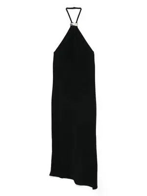 Attico Halterneck Low-back Midi Dress - Black