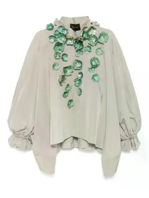 Biyan Embellished Taffeta Jacket