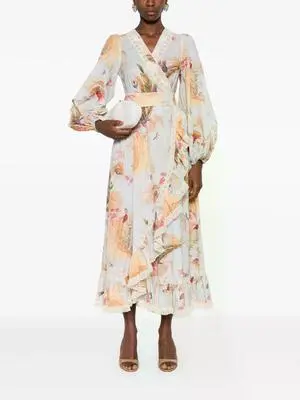 Zimmermann Ascension Frill Midi Dress - Blue
