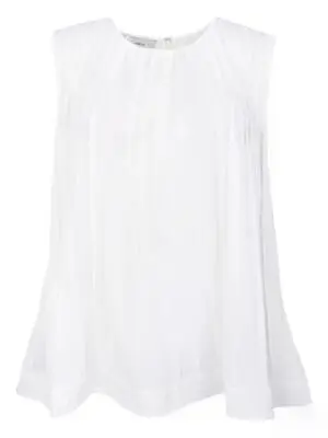 Vince A-line Pleated Top - White