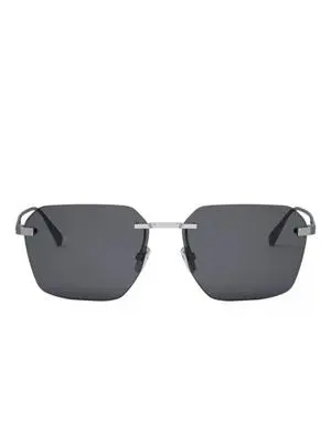 BVLGARI Rimless Square-frame Sunglasses - Silver