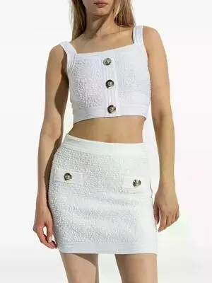 Balmain Button-embellished Cropped Top