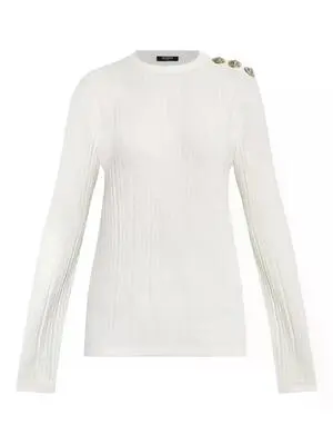 Balmain Button Detail Long-sleeve Jumper - Neutrals