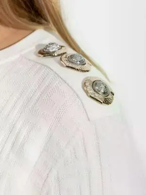 Balmain Button Detail Long-sleeve Jumper - Neutrals