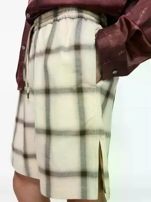 Acne Studios Plaid Drawstring-waist Shorts