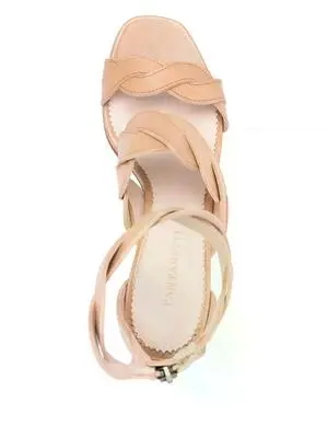 PANTANETTI 80mm Suede Block Heel Sandals