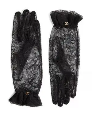 Valentino Garavani Lace Gloves - N06 Black/gold