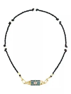 MARIE LICHTENBERG Beaded Necklace With Eye Motif - Black