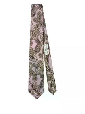 Etro Paisley-pattern Silk Neck Tie - Pink