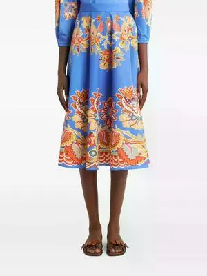 Etro Printed Poplin Midi Skirt