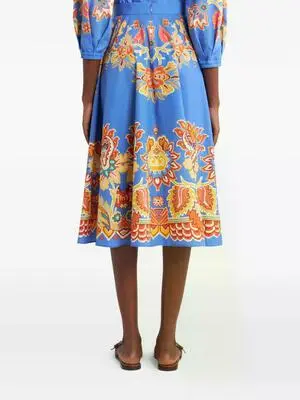 Etro Printed Poplin Midi Skirt