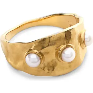Monica Vinader Capri Triple Freshwater Pearl Ring - 18k Gold Vermeil / Pearl
