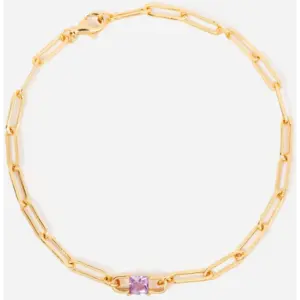 LITTLE SKY STONE Birthstone Paperclip Chain Bracelet - Amethyst