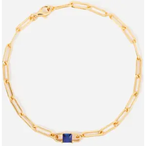 LITTLE SKY STONE Birthstone Paperclip Chain Bracelet - Sapphire
