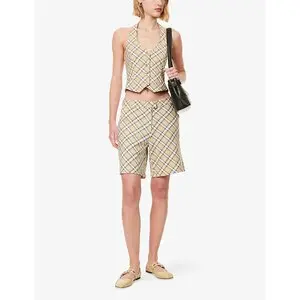HOUSE OF SUNNY Check-print Stretch-woven Shorts