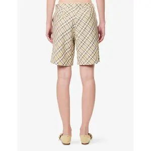 HOUSE OF SUNNY Check-print Stretch-woven Shorts