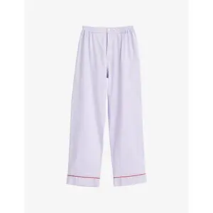 HAY Outline Contrast-piping Cotton Pyjama Trousers - Lavender