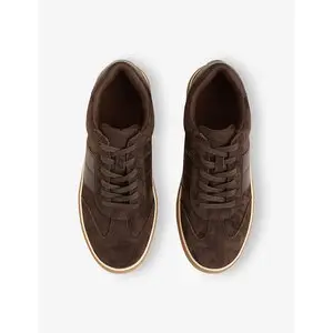 REISS Lizzie Suede Low-top Trainers - Chocolate
