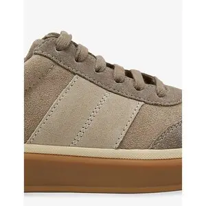 REISS Lizzie Suede Low-top Trainers - Taupe