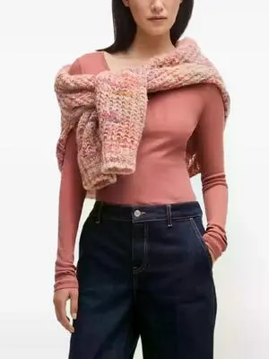BOSS Scoop-neck Long-sleeve Top