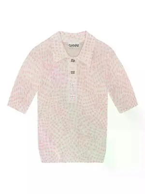 GANNI Patterned-jacquard Top