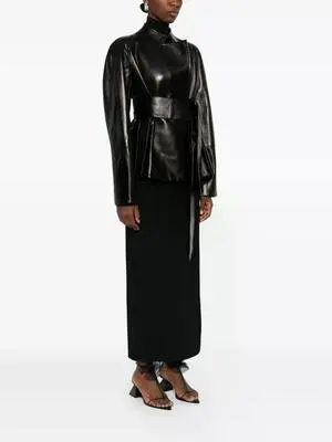 Khaite Leather Belted Jacket