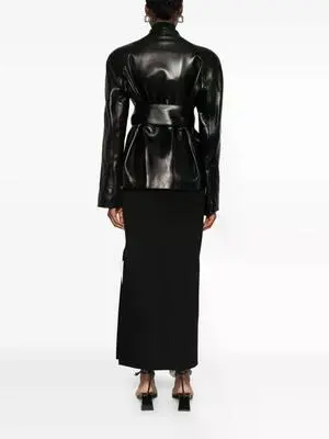 Khaite Leather Belted Jacket