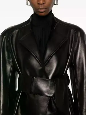 Khaite Leather Belted Jacket