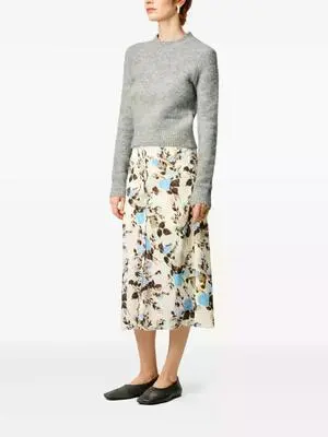 AMI Paris A-line Midi Skirt - Neutrals