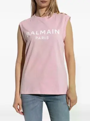Balmain Logo-print Tank Top - Pink