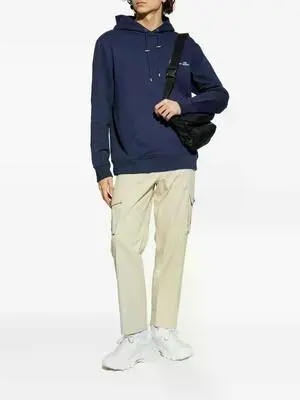 Balmain Logo Embroidered Hoodie - Blue