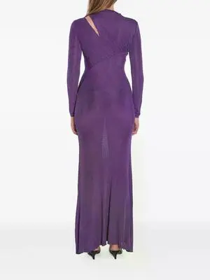 SELF-PORTRAIT Cut-out Draped Long-sleeve Dress